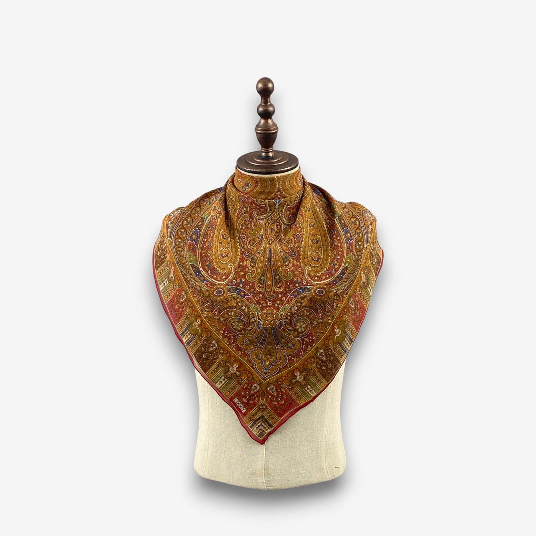 Vintage 90s Liberty Silk Scarf, Ornate Paisley Twill Silk Scarves ...