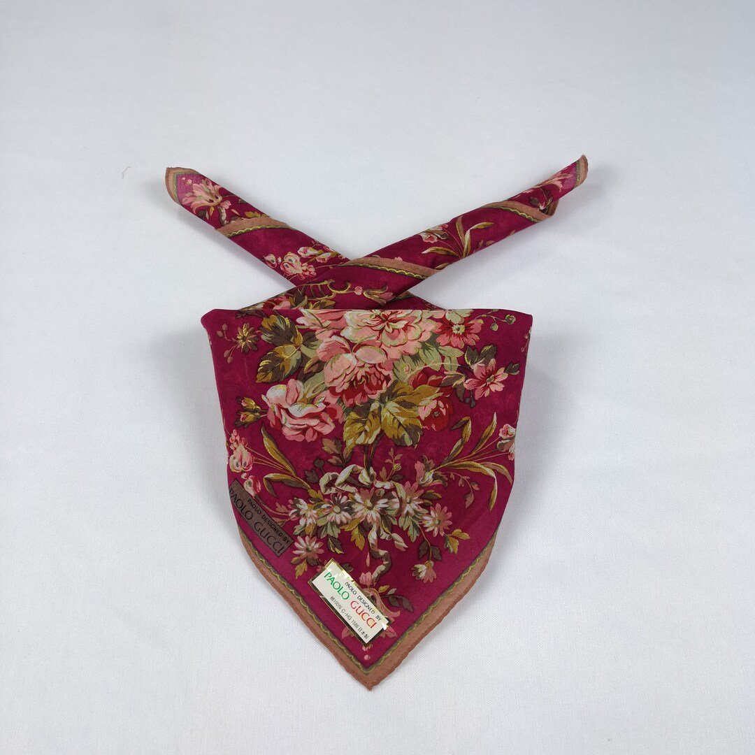 Vintage Paolo Gucci Handkerchief Gucci Bandana Authentic Luxury Womens ...