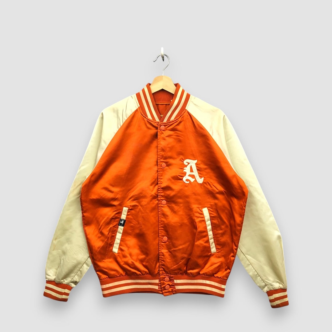Vintage 80s A Letterman Kenkoo Satin Jacket Medium Japanese Harajuku ...