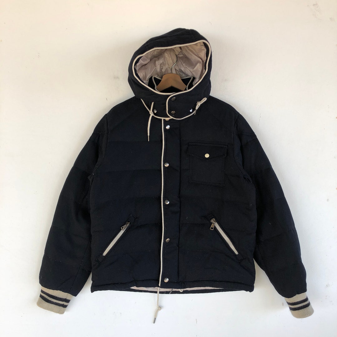 Vintage Manhattan Quilted Hoodie Goose Down Puffer Jacket Mens Pattern ...