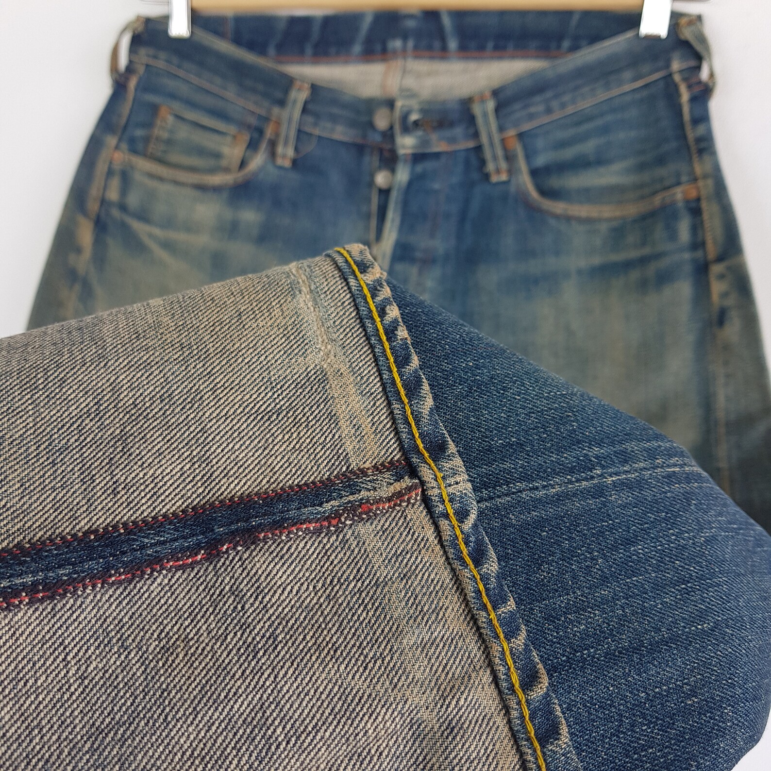 W34 Studio D'artisan Japan Selvedge Jeans Honeycombs Faded Blue Pants ...