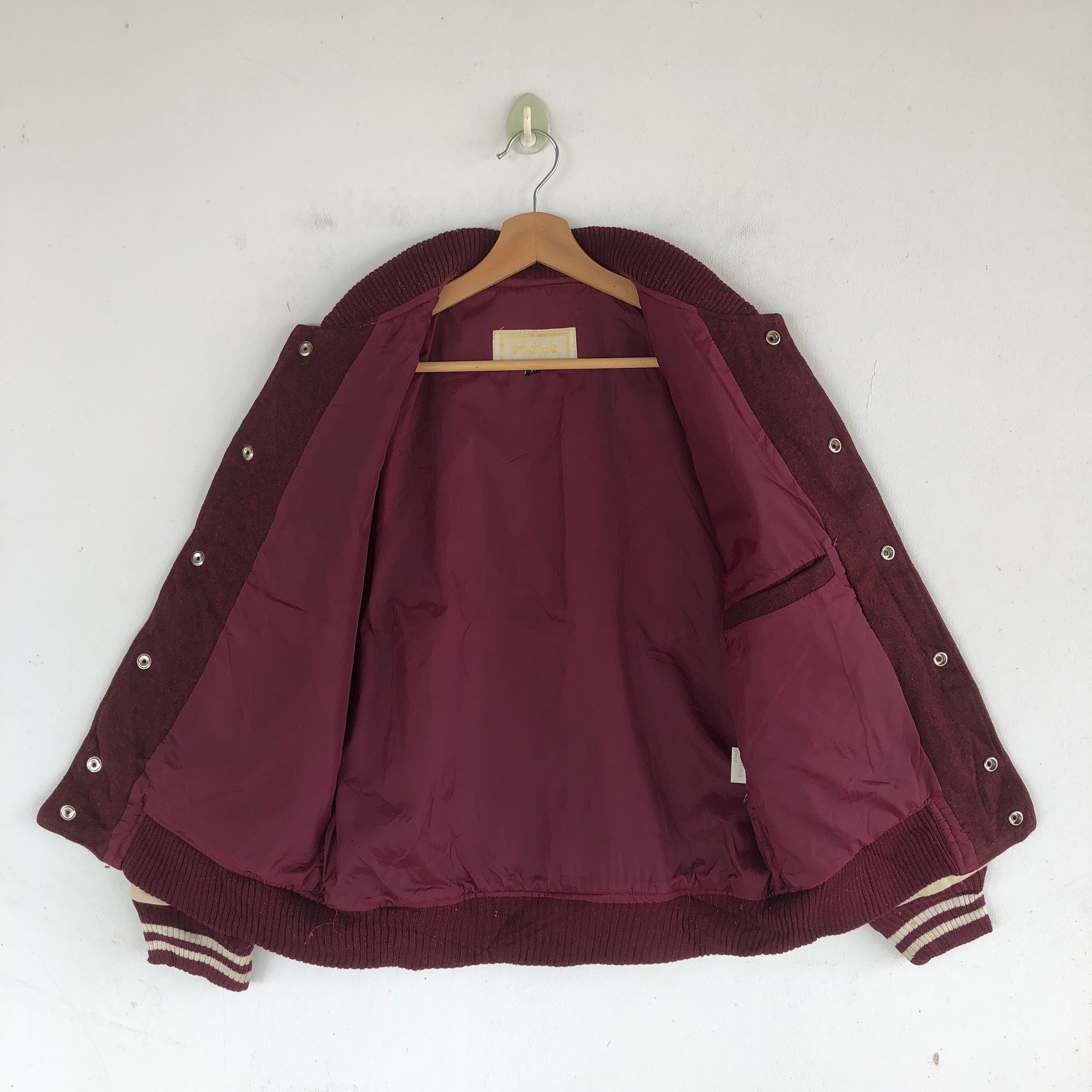 Vintage Zodiac Varsity Jacket Harajuku Japanese Jacket Casual Mens Wool ...