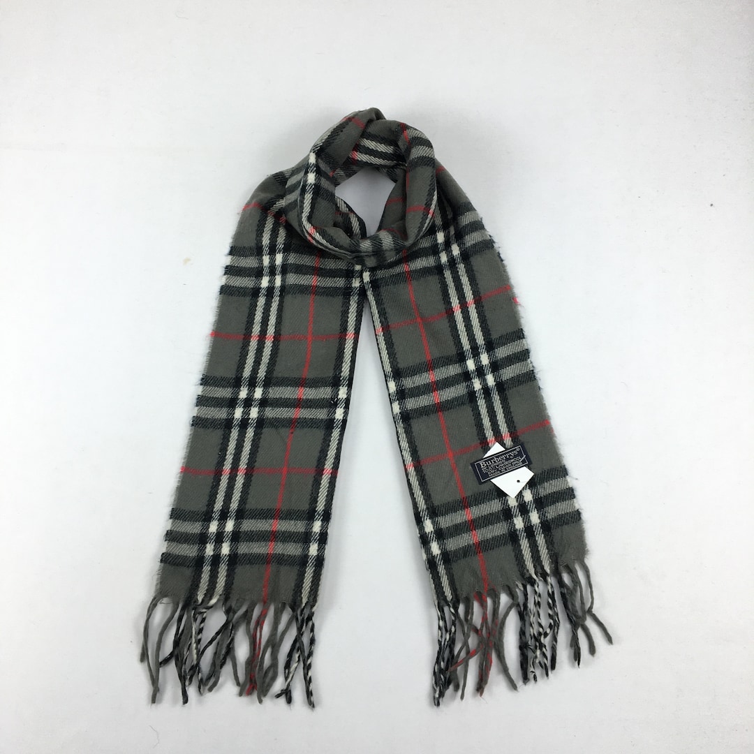 Vintage Burberry Wool Scarf Womens Tartan Burberry Lambswool Scarf ...