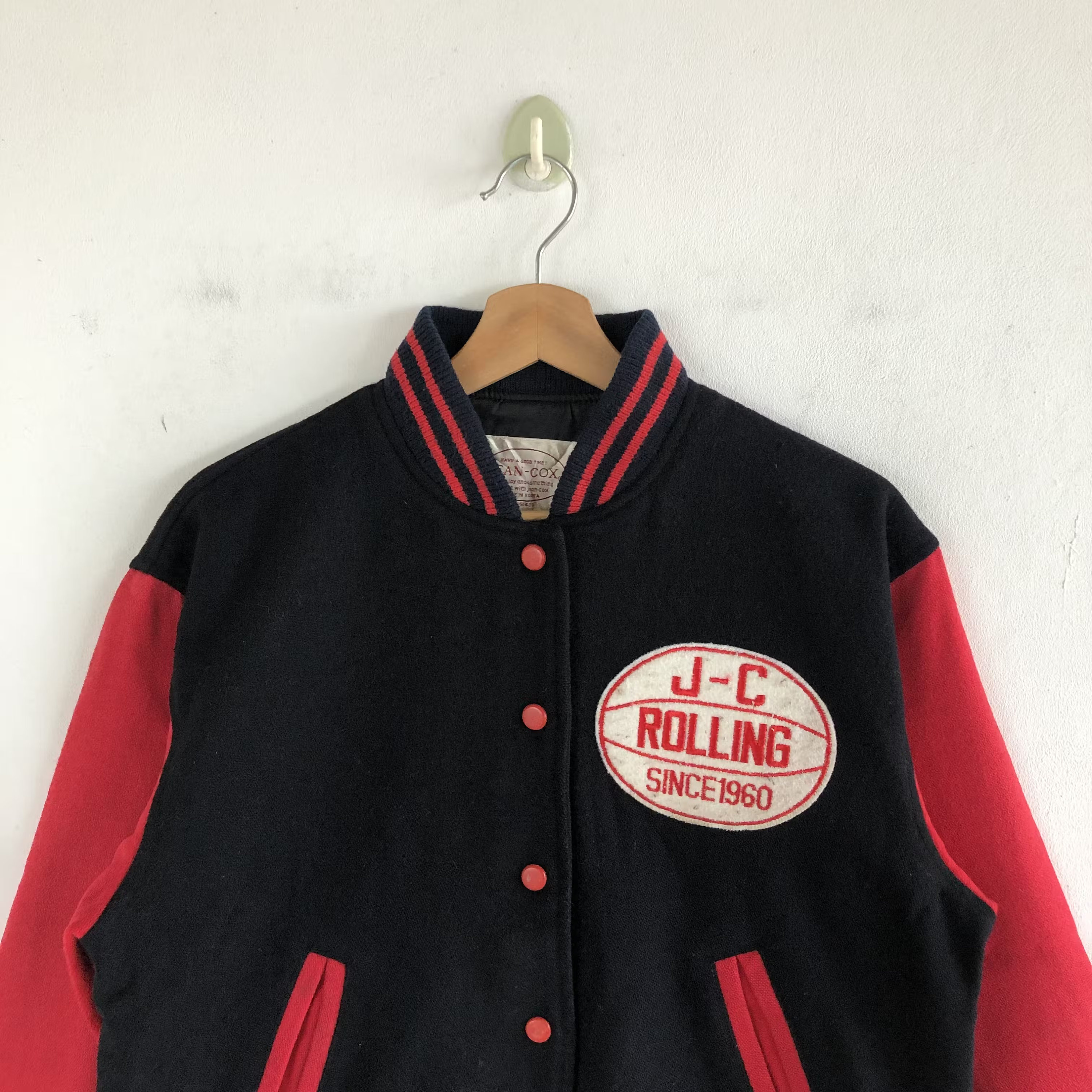 Vintage Jean Cox Varsity Jacket Large Vintage 90s Wool Letterman Coat ...