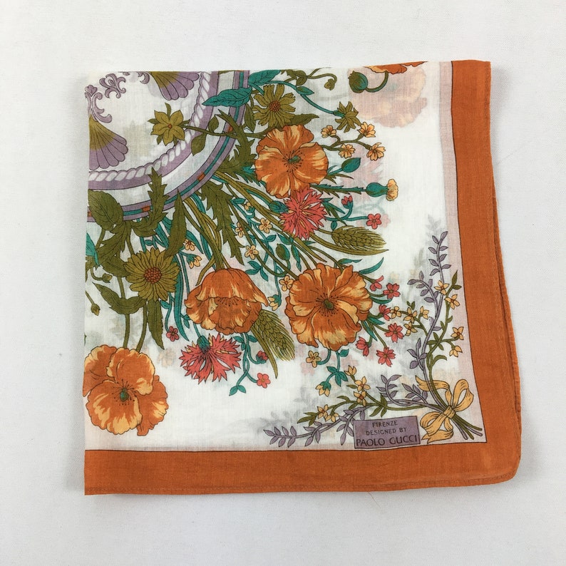Vintage Paolo Gucci Handkerchief Gucci Bandana Authentic Luxury Womens ...