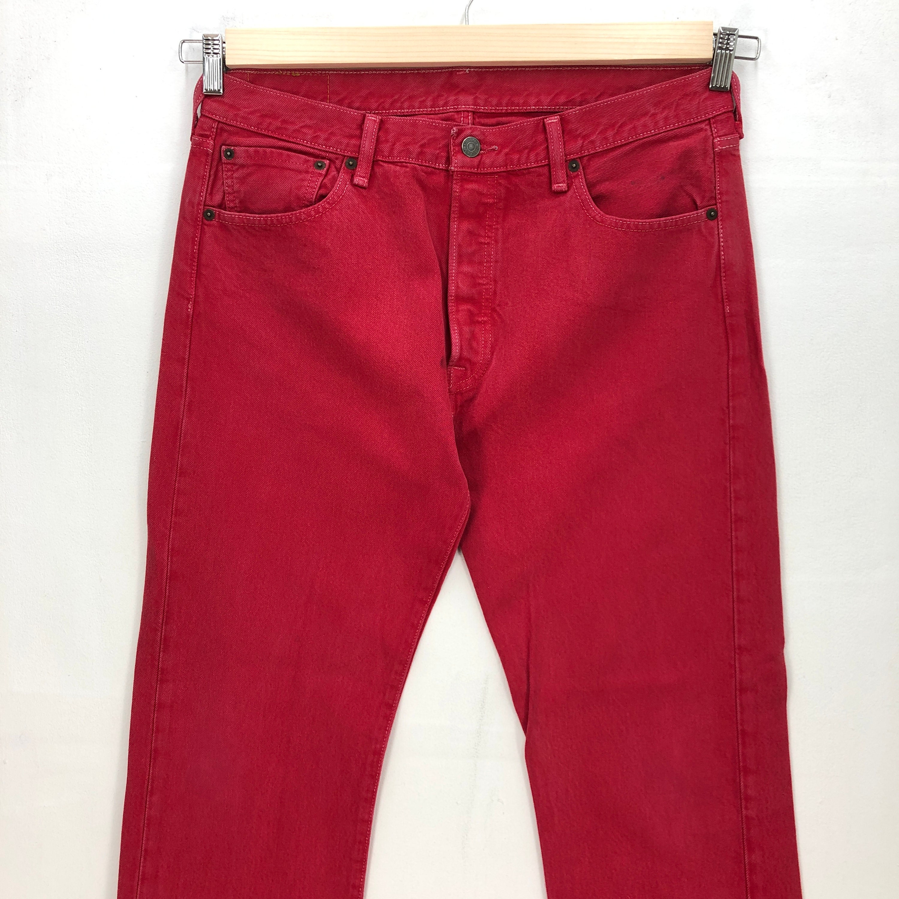 W35 Vintage Levi's 501 Red Color Jeans 90s Levis Women High Rise Pants ...