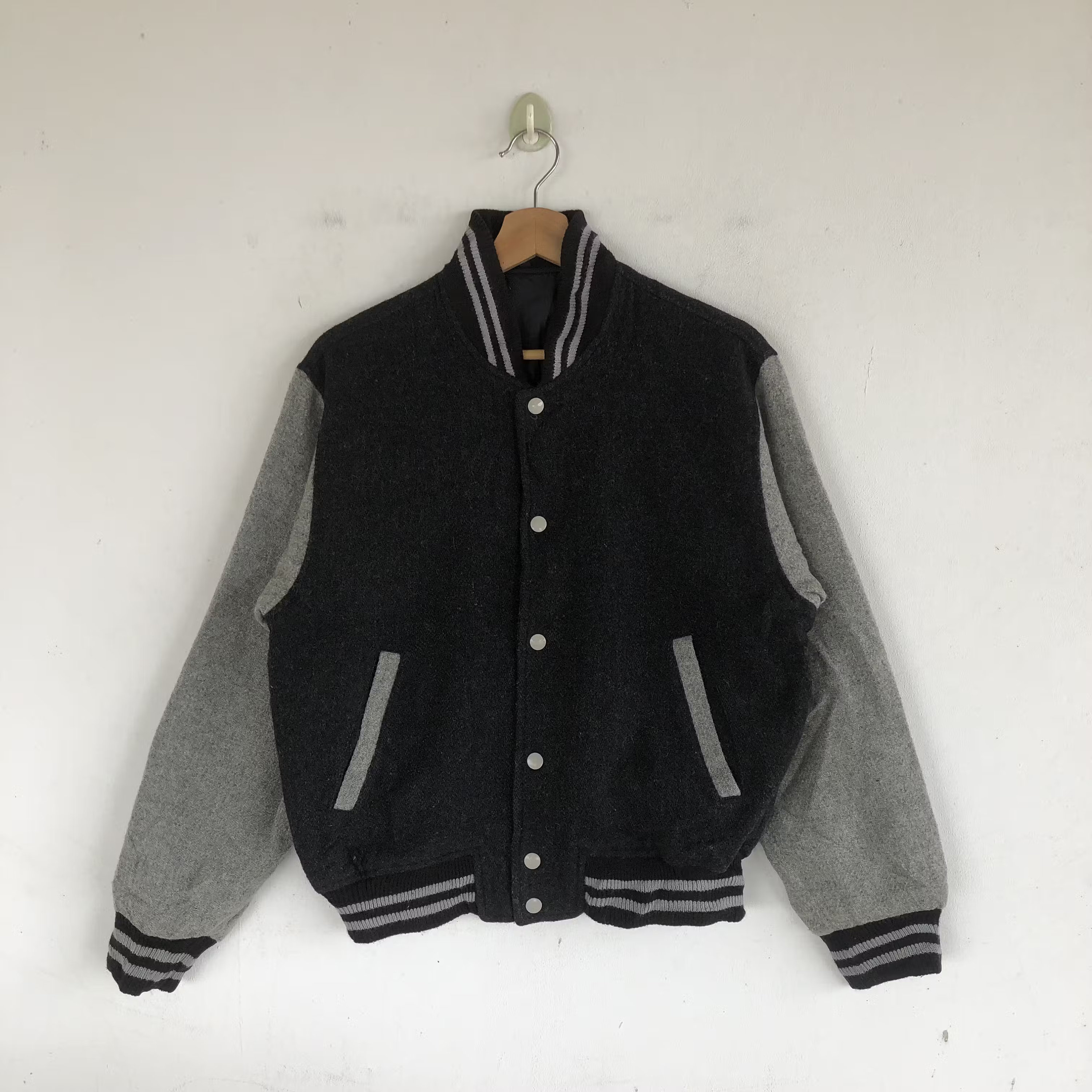 90s Vintage Japanese Varsity Jacket Casual Mens Wool Jacket Vintage Y2K ...