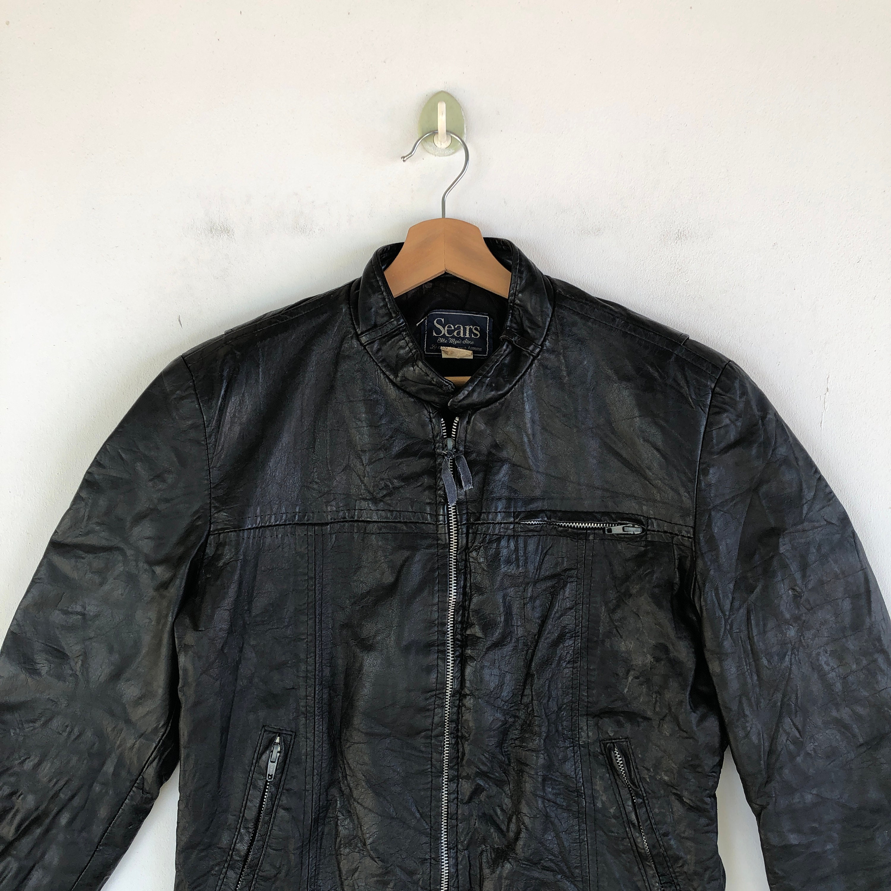 Vintage 80s Boroque Sears Leather Jacket Womens Sears Leather Jacket ...