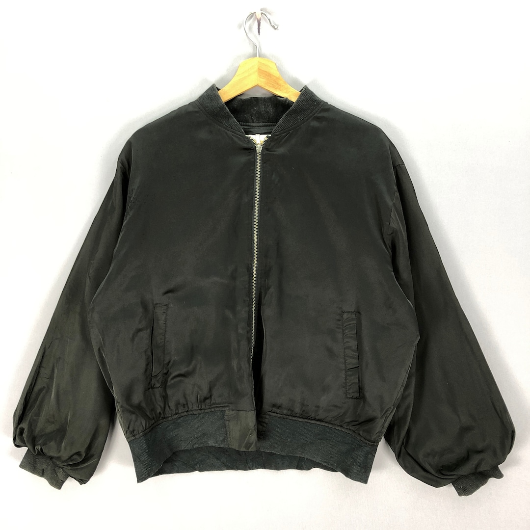 Vintage Archives Bomber Jacket Y2K Air Force Style Bomber Jacket Black ...