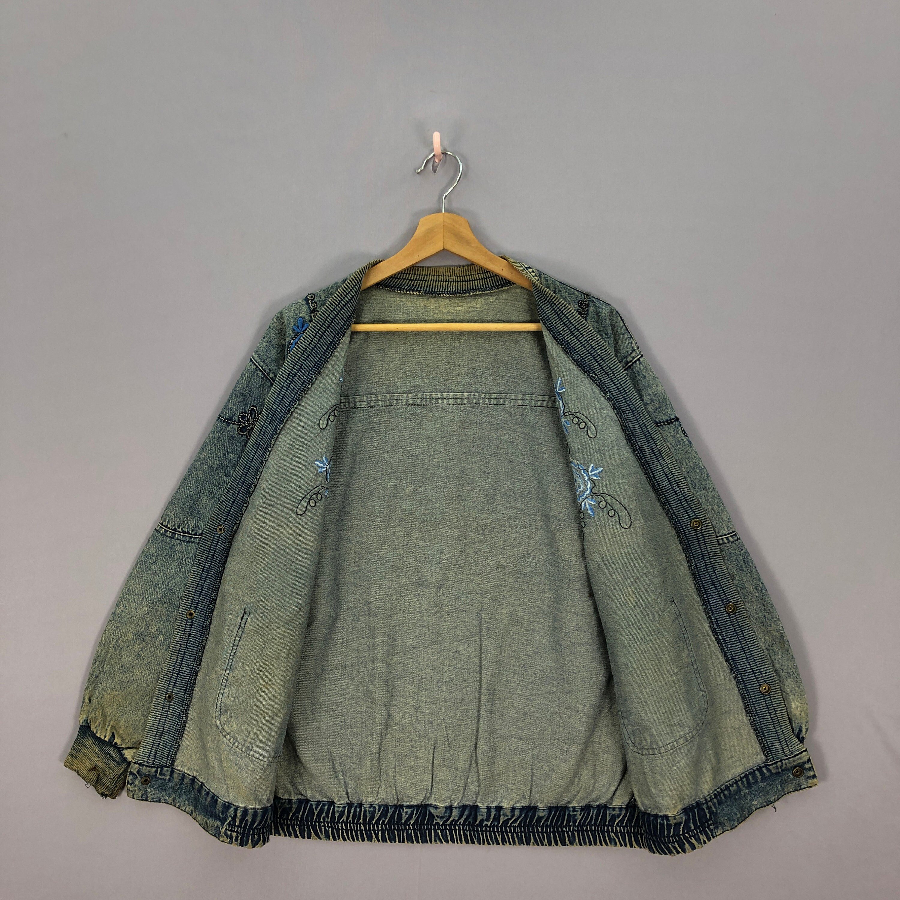 Vintage 90s Japanese Denim Cardigan Medium Japanese Indigo Denim Jeans ...
