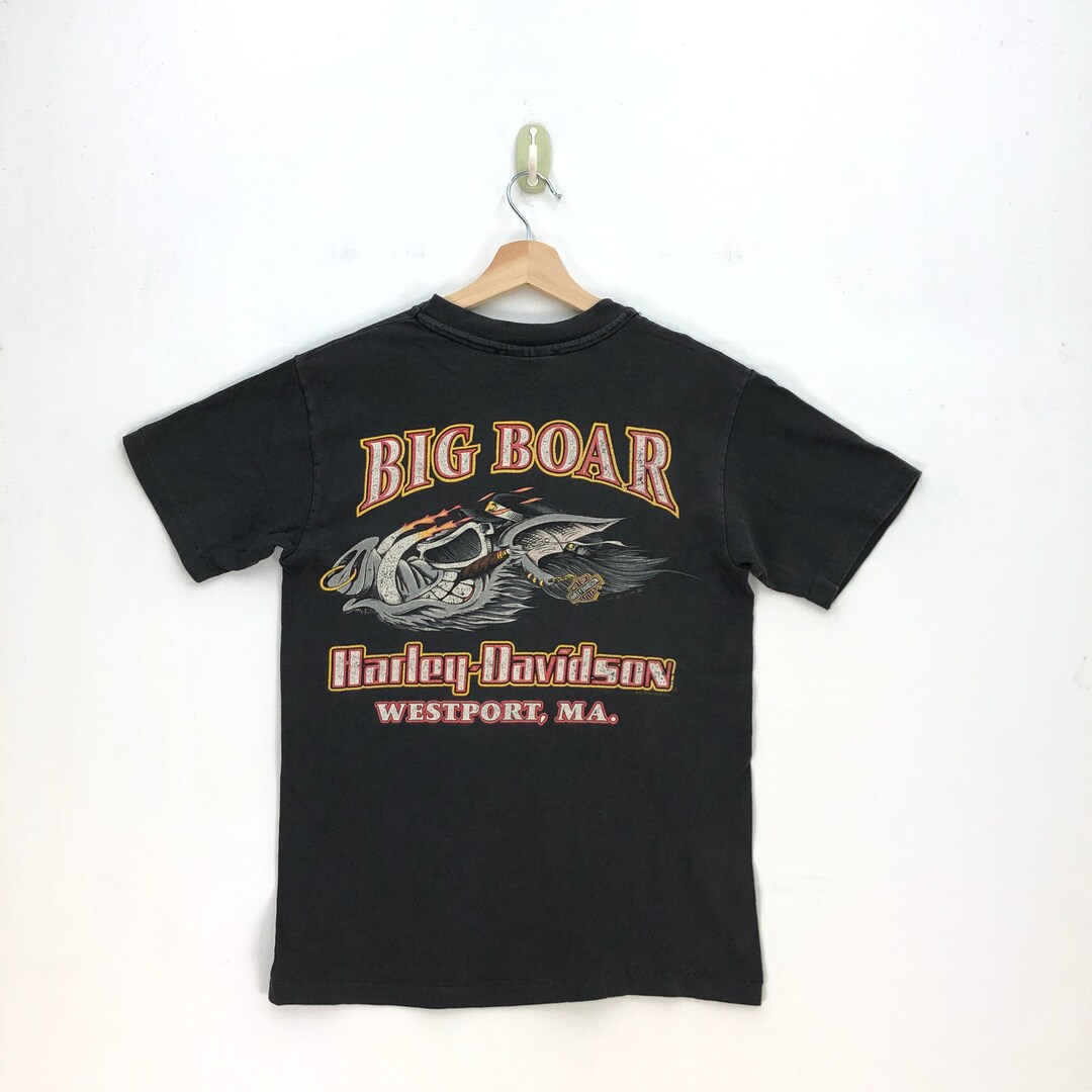 Vintage Harley Davidson Big Roar Hog Distressed T Shirt 1993 Harley ...