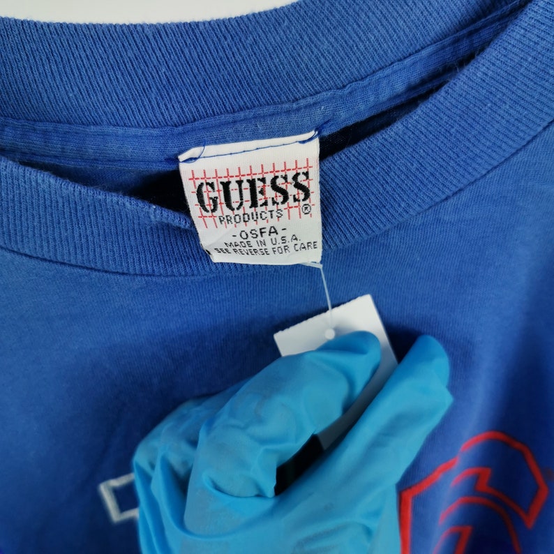 Vintage Guess T-shirt 90s Guess Multicolor Logo Shirt Guess Crewneck ...