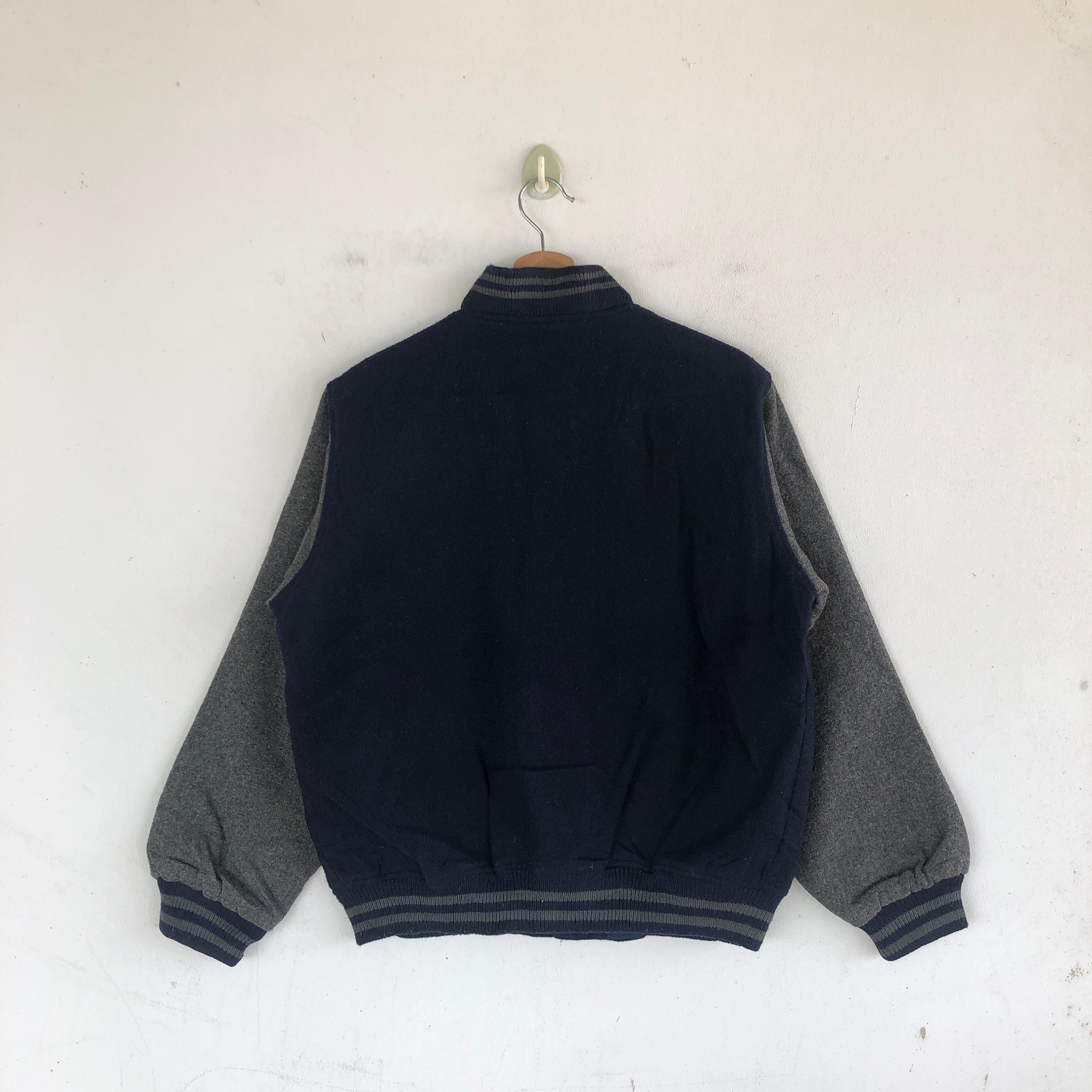 Vintage Japanese Varsity Jacket 90s Winter Stadium Wool Jacket Small ...