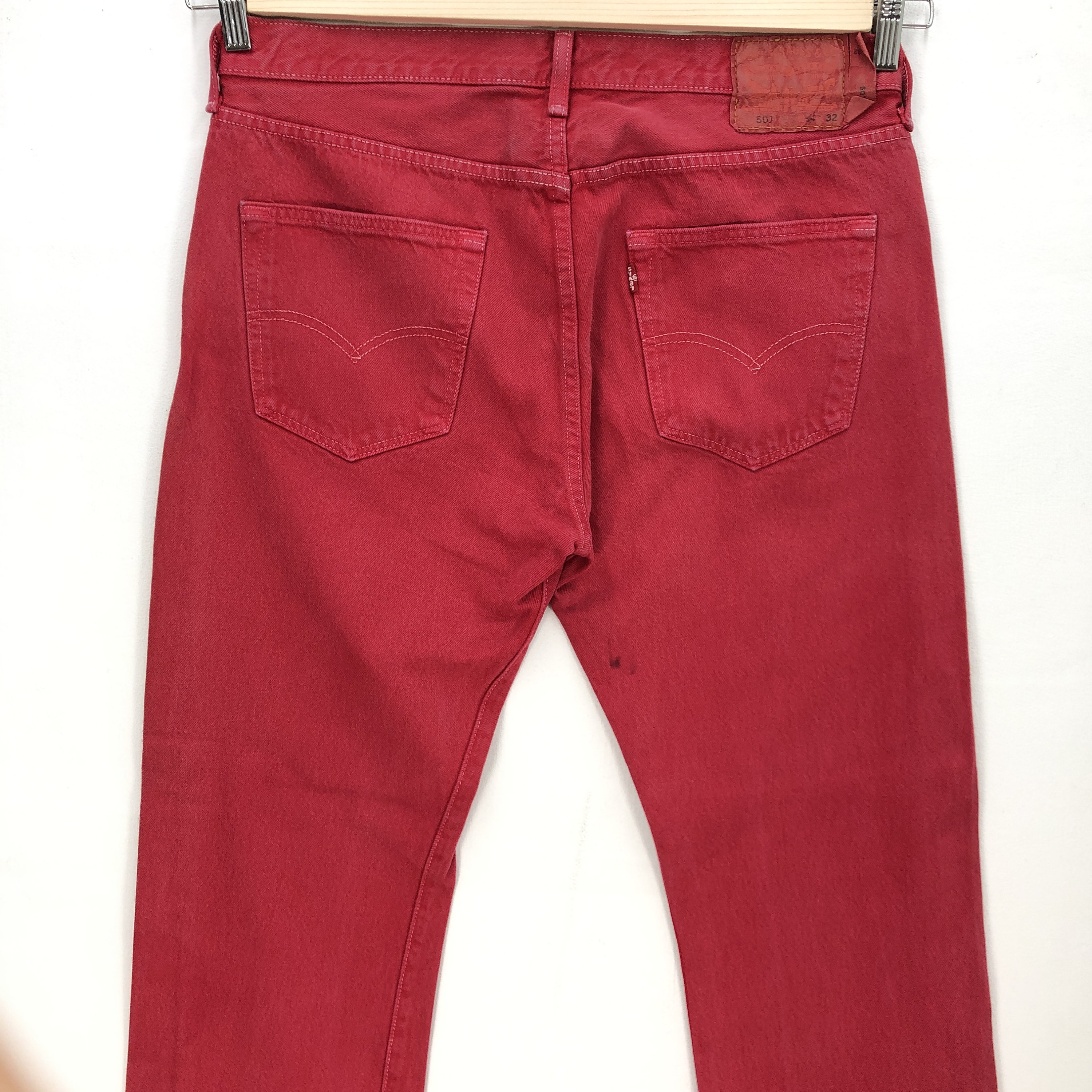 W35 Vintage Levi's 501 Red Color Jeans 90s Levis Women High Rise Pants ...