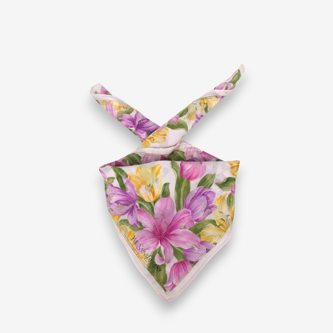 Vintage Yves Saint Laurent Handkerchief YSL Bandana Pocket Squares ...