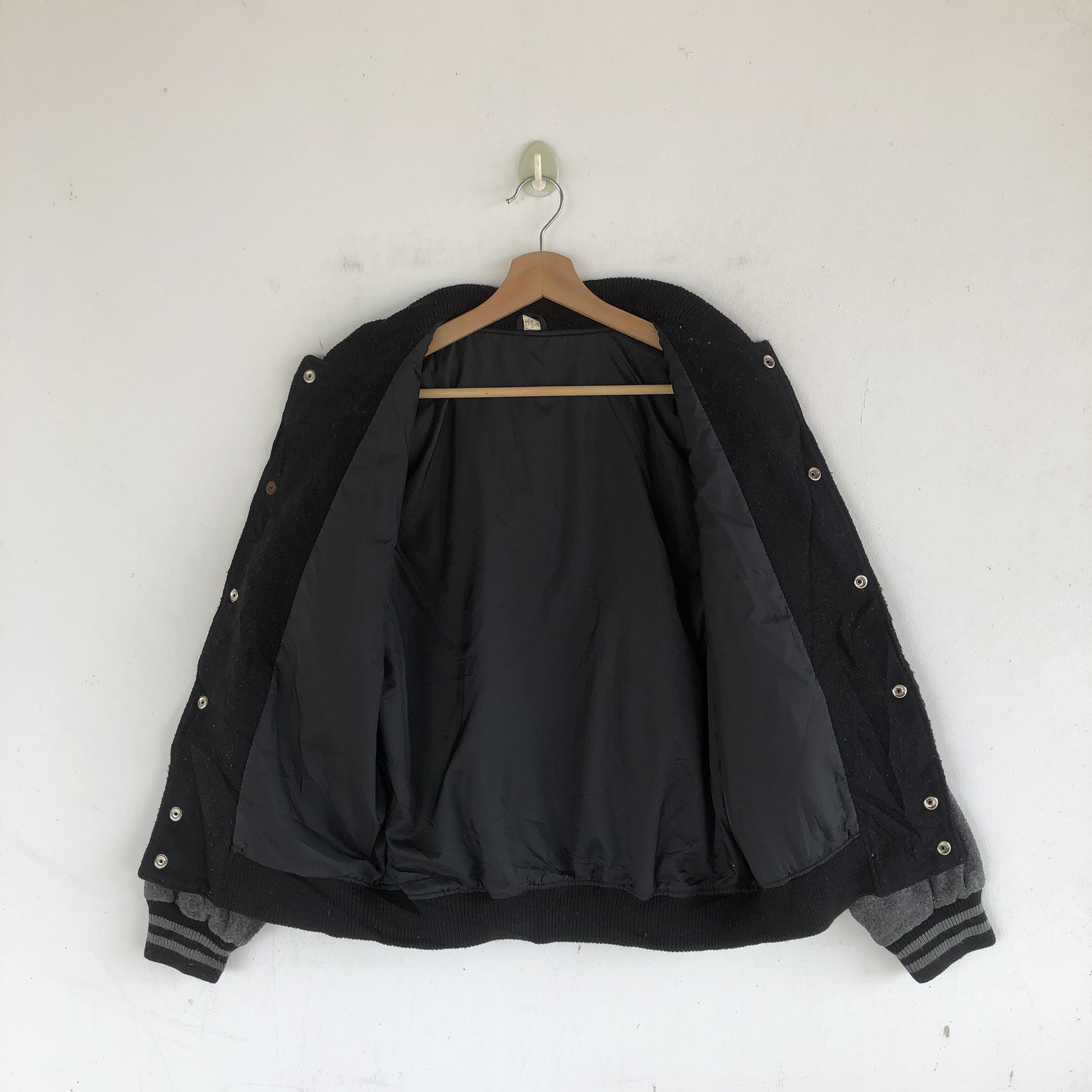 Vintage Japanese Varsity Wool Jacket 90s Bomber Harajuku Jacket Medium ...