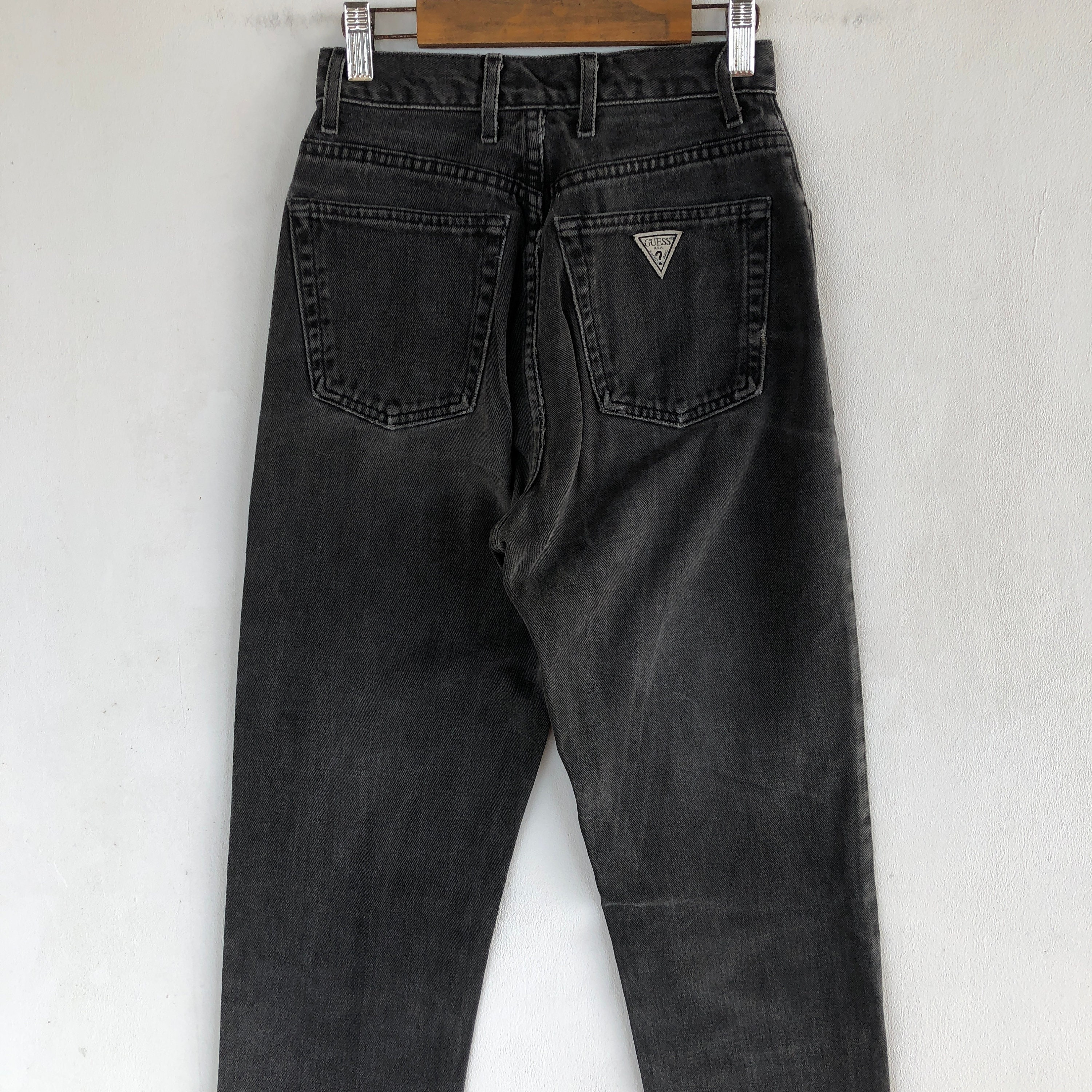 W22 Vintage 80's Guess Usa Faded Black Jeans Guess Womens High Waisted ...