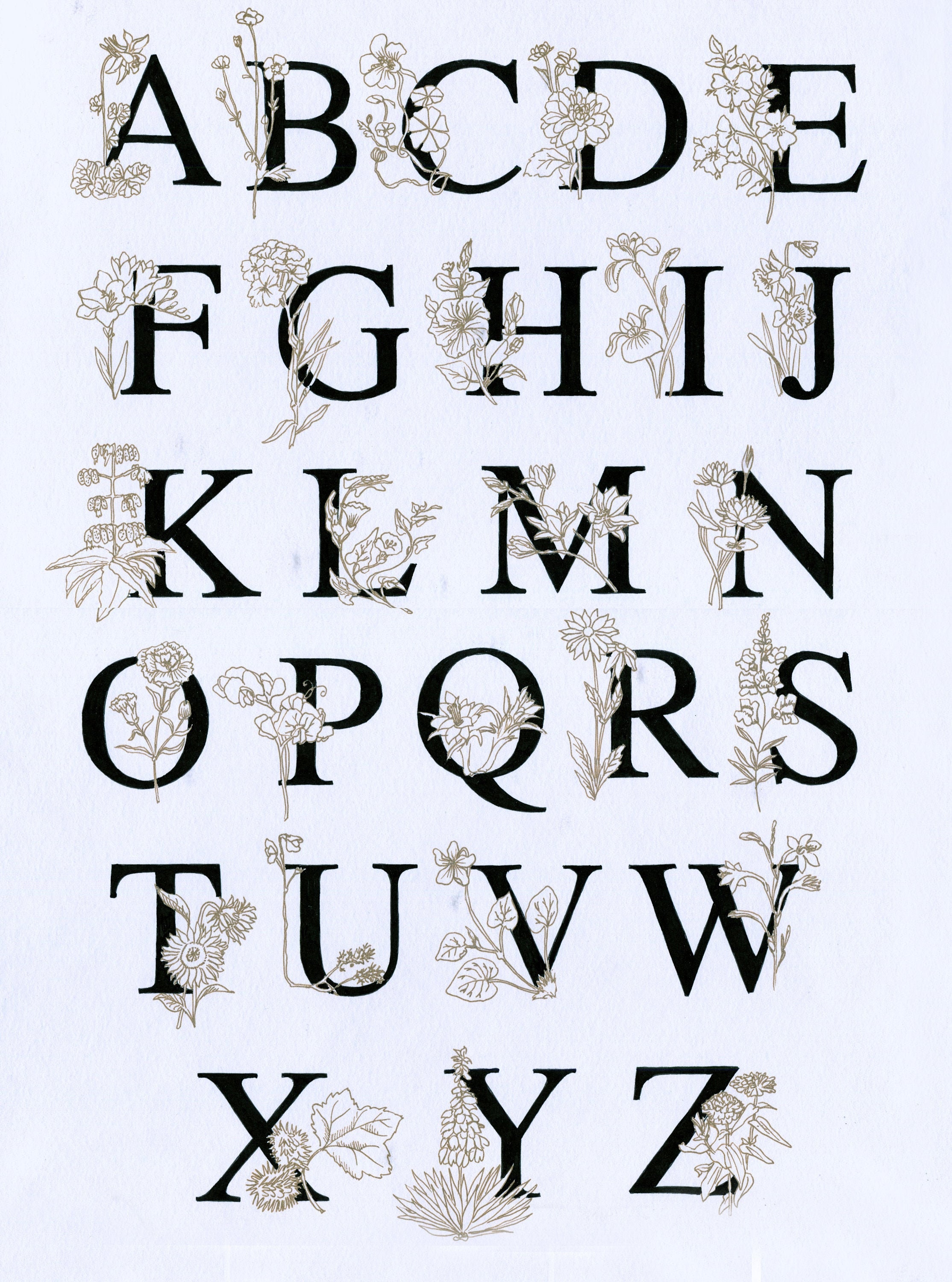Abécédaires fleurs | Etsy