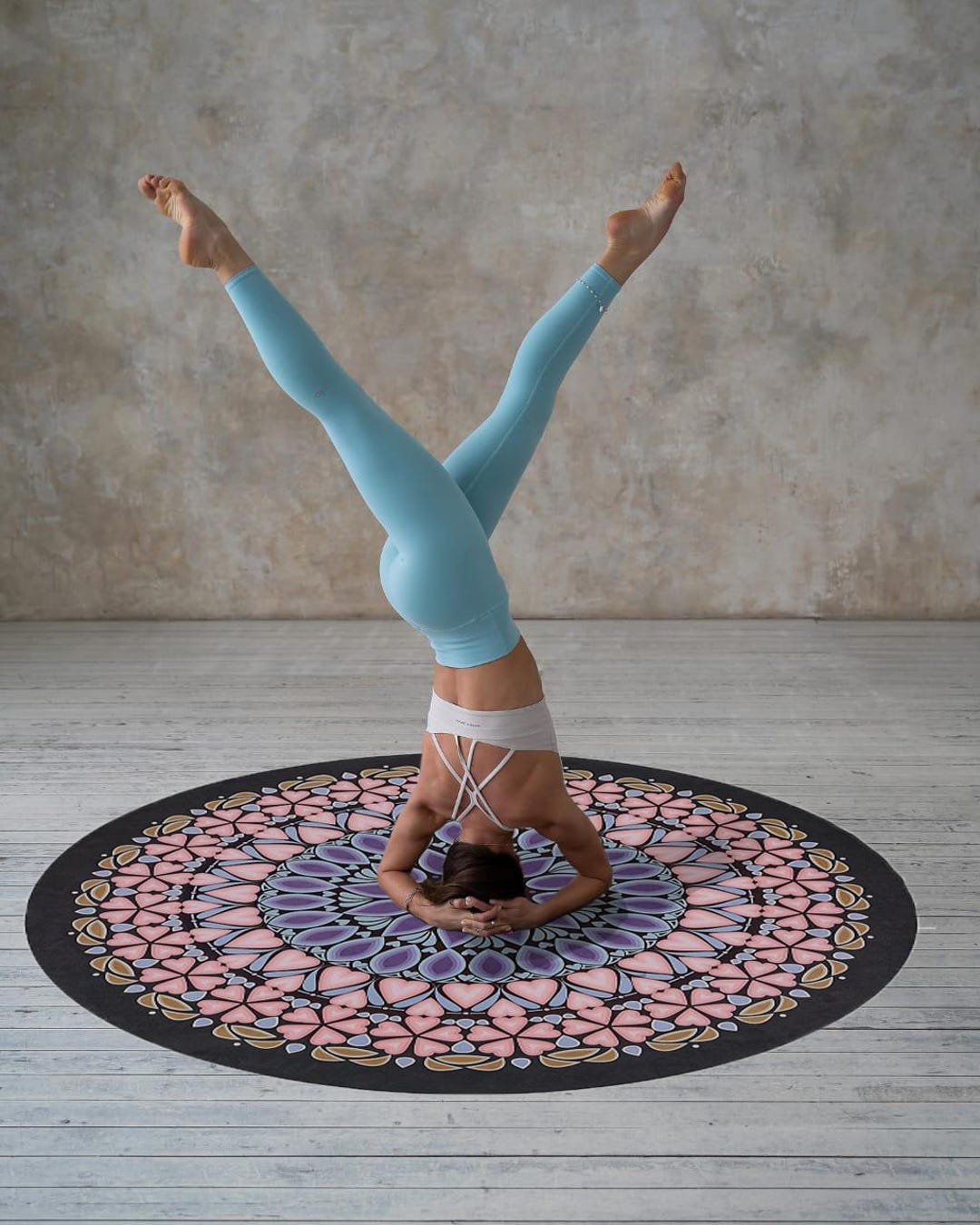 59-inch Round Suede Yoga Mat, Mandala Design, Meditation Mat, Circle ...