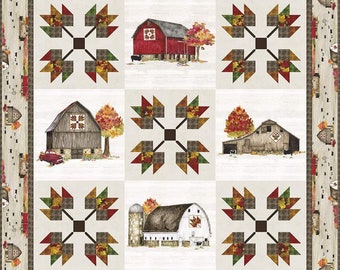 Fall Barn Fabric - Etsy UK