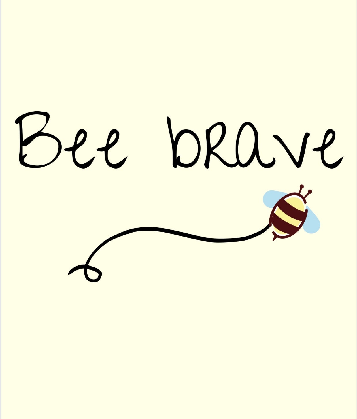 Bee brave digital print | Etsy