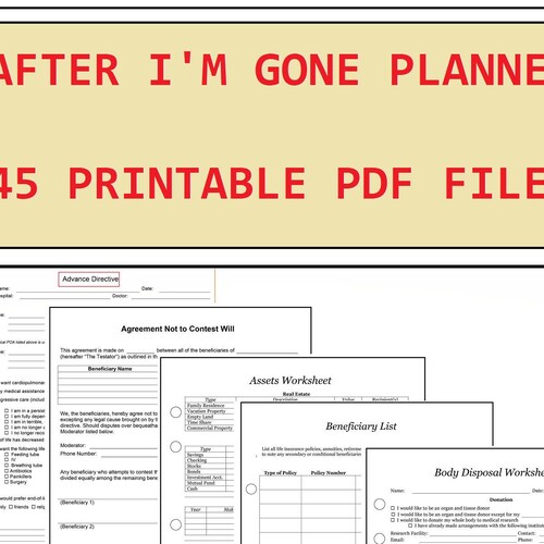 End of Life Planner After I'm Gone Planner final Wishes - Etsy