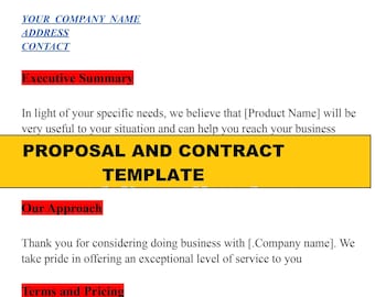Contract Template / Printable Proposal & Contract Form / Business Form ...