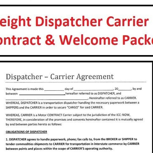 Freight Dispatch Carrier Contract Freight Dispatcher - Etsy