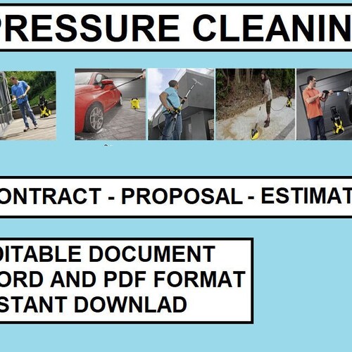 Pressure Cleaning power Washing Contract proposal estimate - Etsy