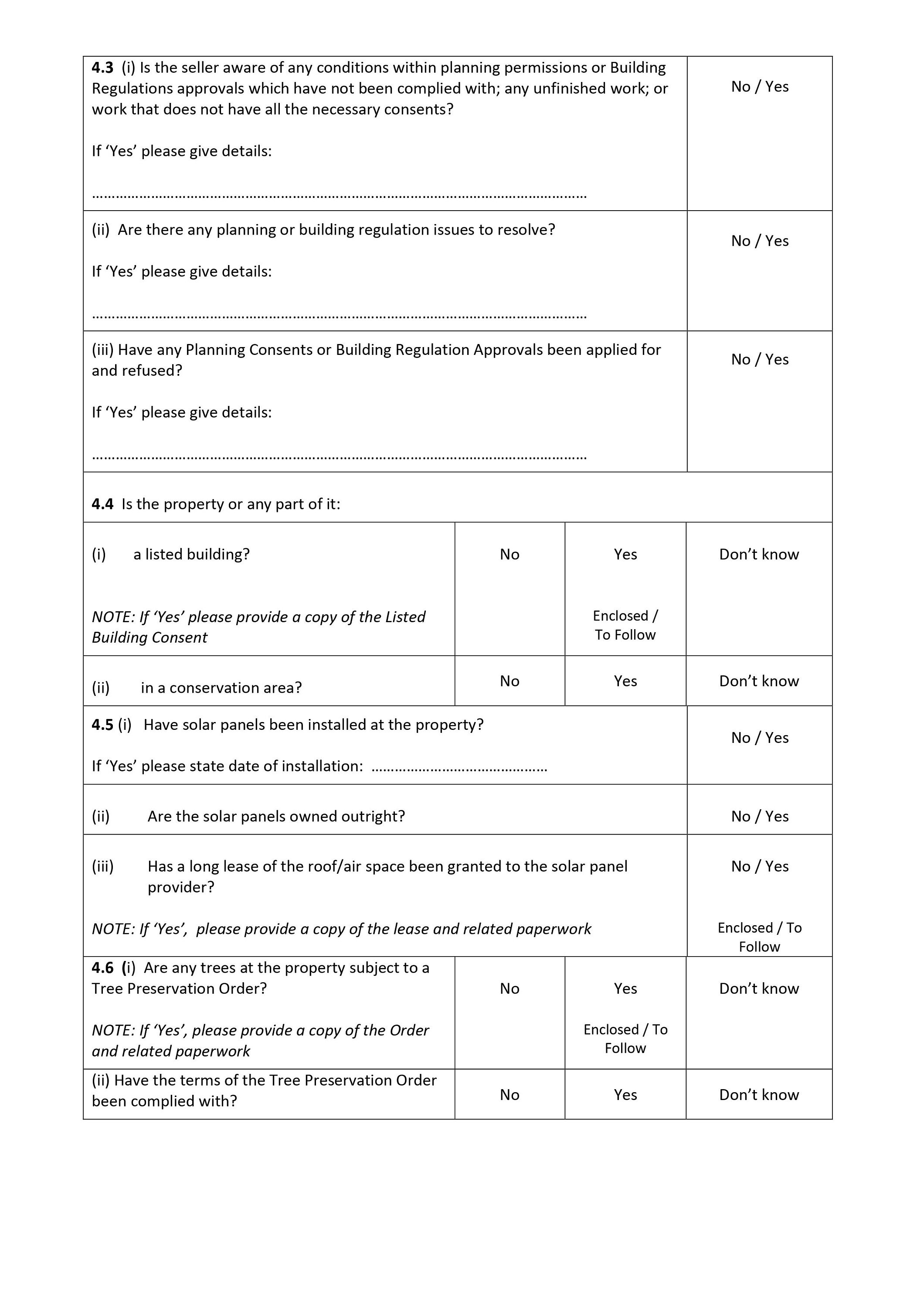 Real Estate Seller Questionnaire Form in PDF Format | Etsy