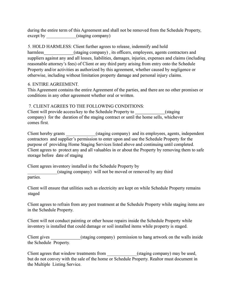 Editable Home Staging Agreement - Home Staging Template - Home Staging ...