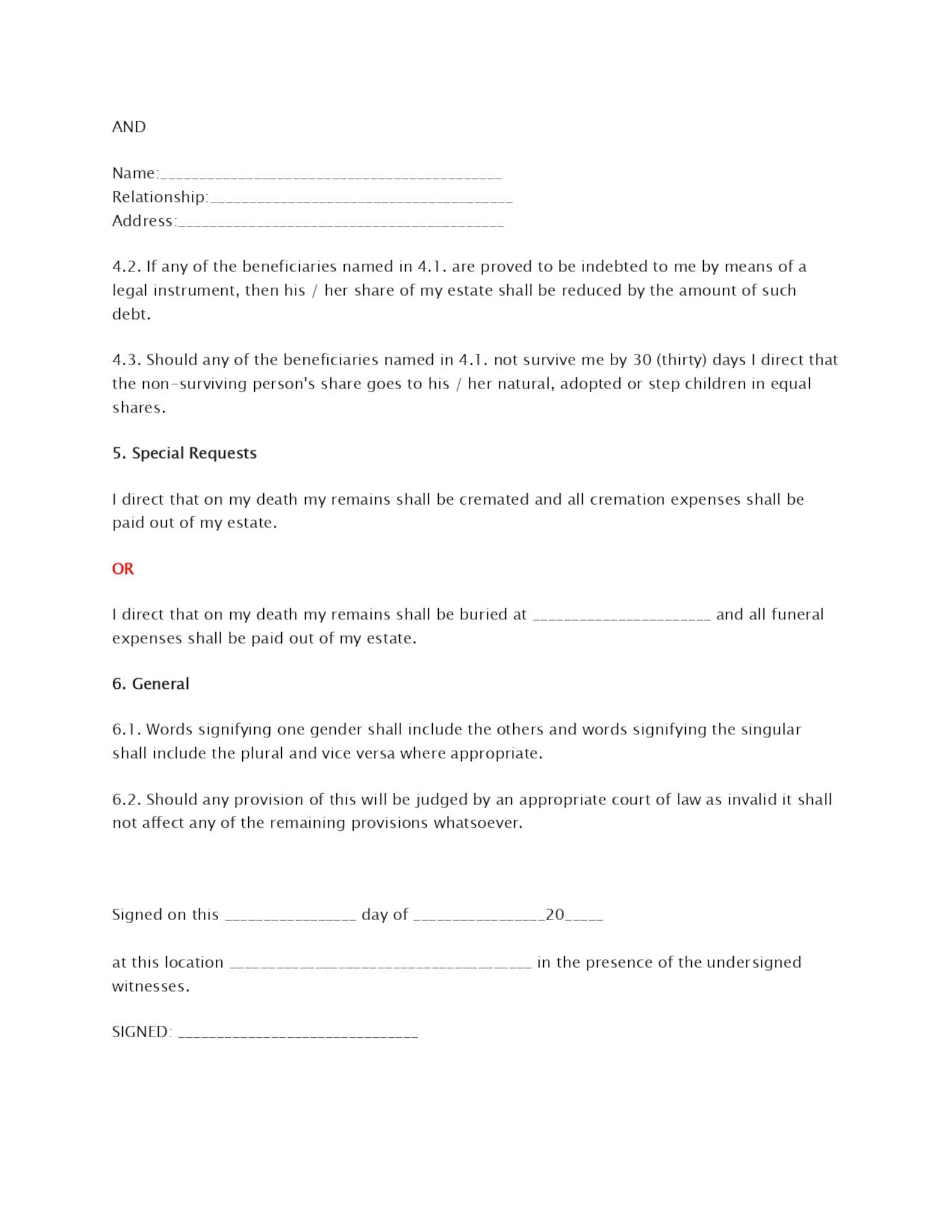 Last Will and Testament - Last Will and Testament Template - Editable ...