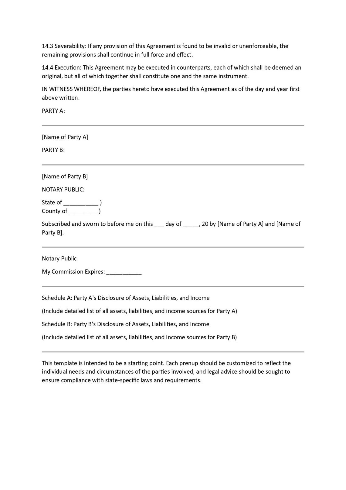 Prenuptial Agreement - Prenup Agreement - Prenup Form - Pre Marriage ...