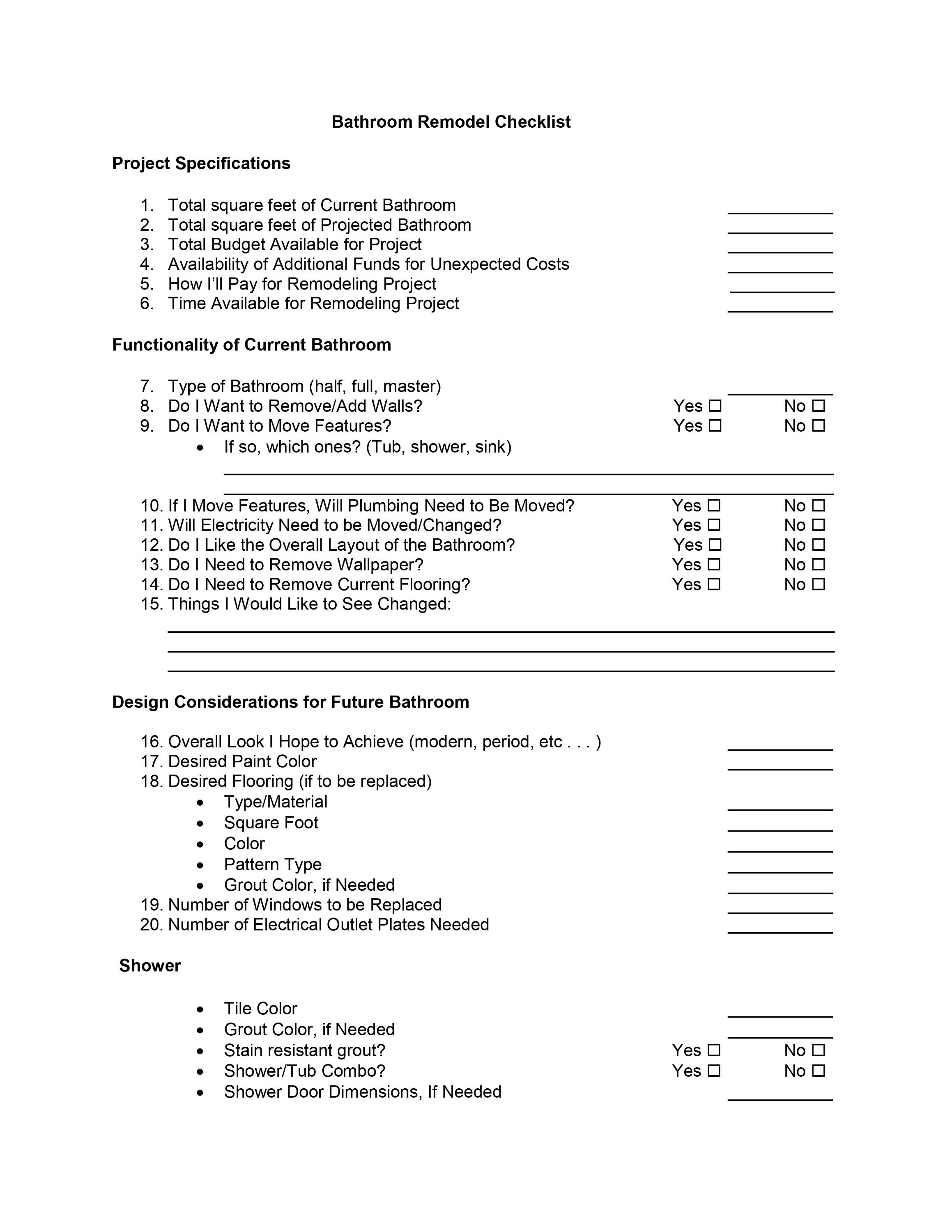 Kitchen and Bathroom Renovation Checklist - All in One Checklist ...