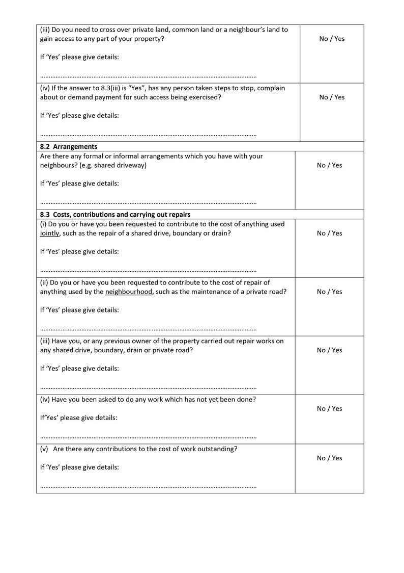 Real Estate Seller Questionnaire Form in PDF Format | Etsy