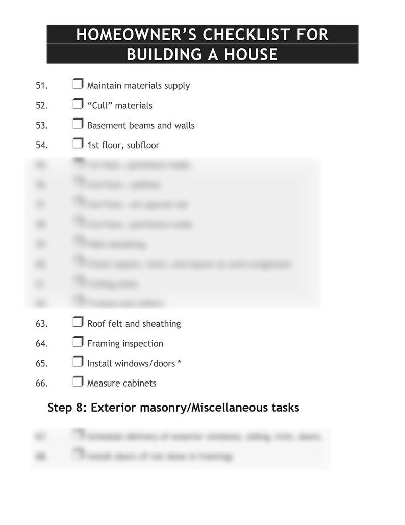 All-in-one New Home Construction Checklist Building Planner - Etsy