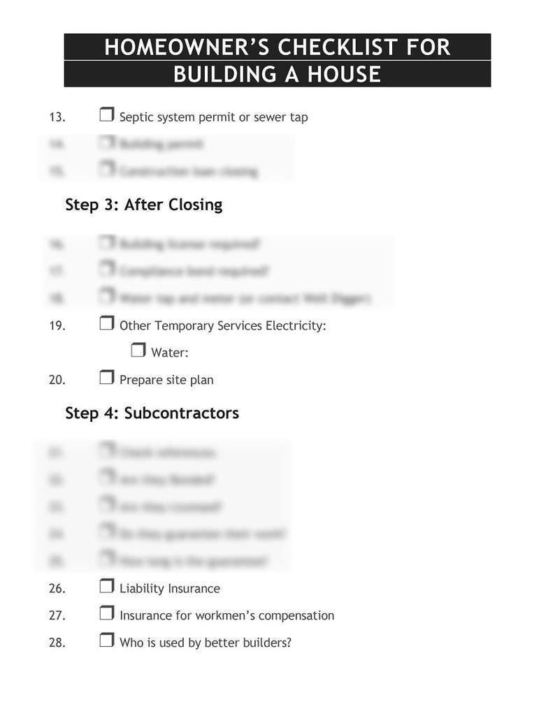 All-in-one New Home Construction Checklist Building Planner - Etsy