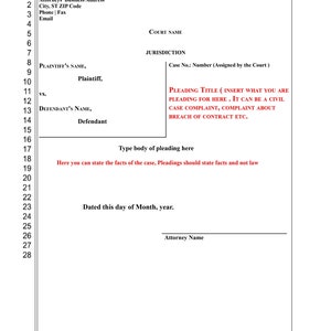 Pleading Paper - Pleading Paper With Multiple Examples - Editable Word ...