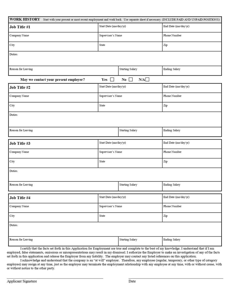 Job Application Form New Employee Form Job Application - Etsy