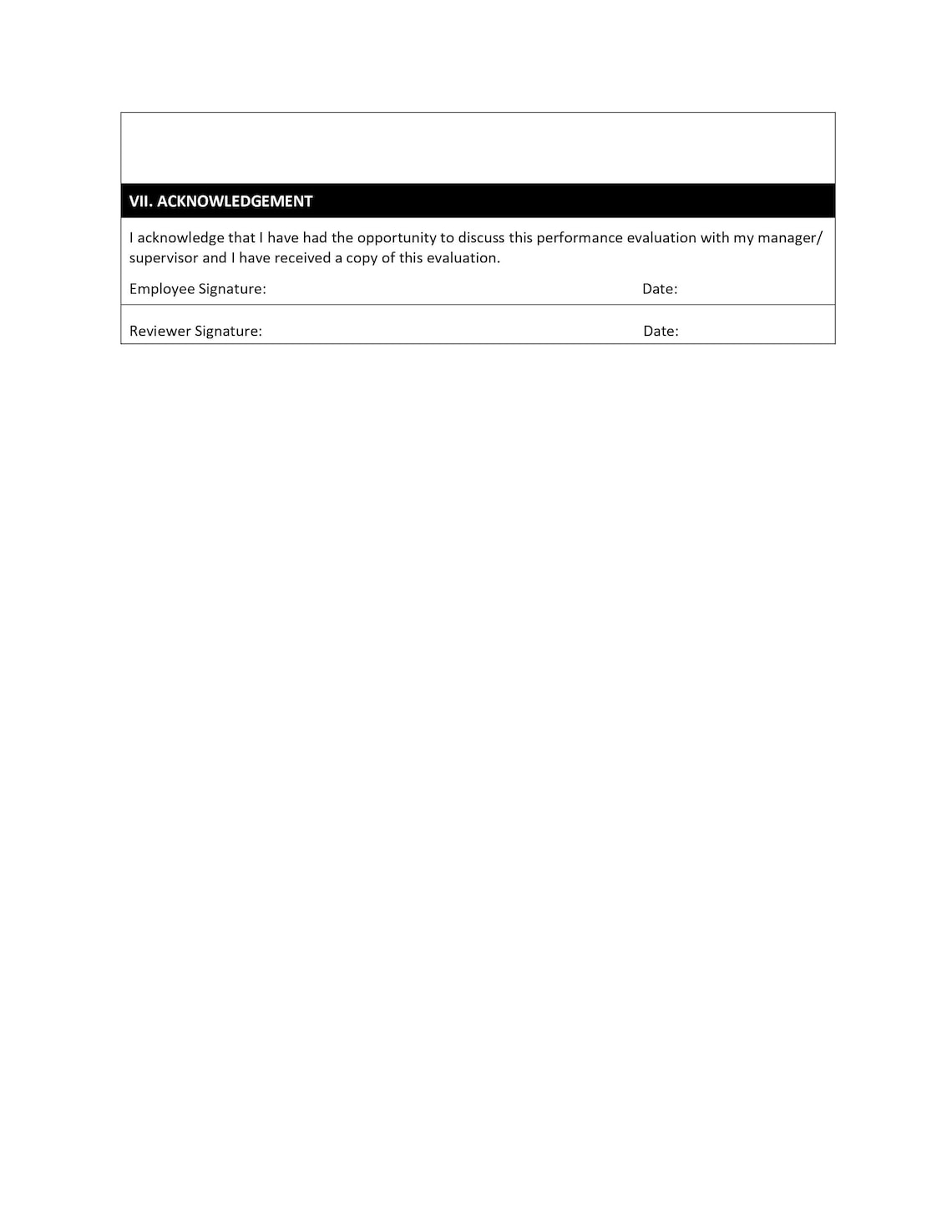 Performance Appraisal Form in Editable PDF Template Employee - Etsy