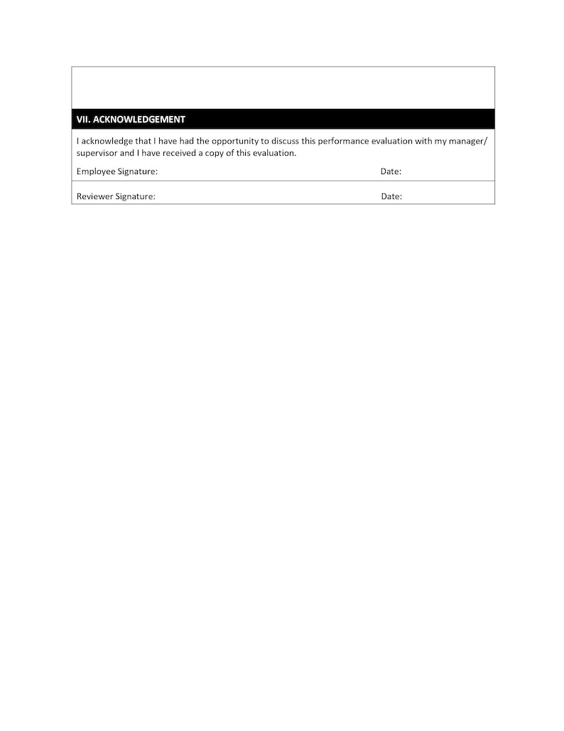 Performance Appraisal Form in Editable PDF Template - Employee ...