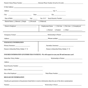 New Patient Registration , Patient Intake, Patient Information, Health ...