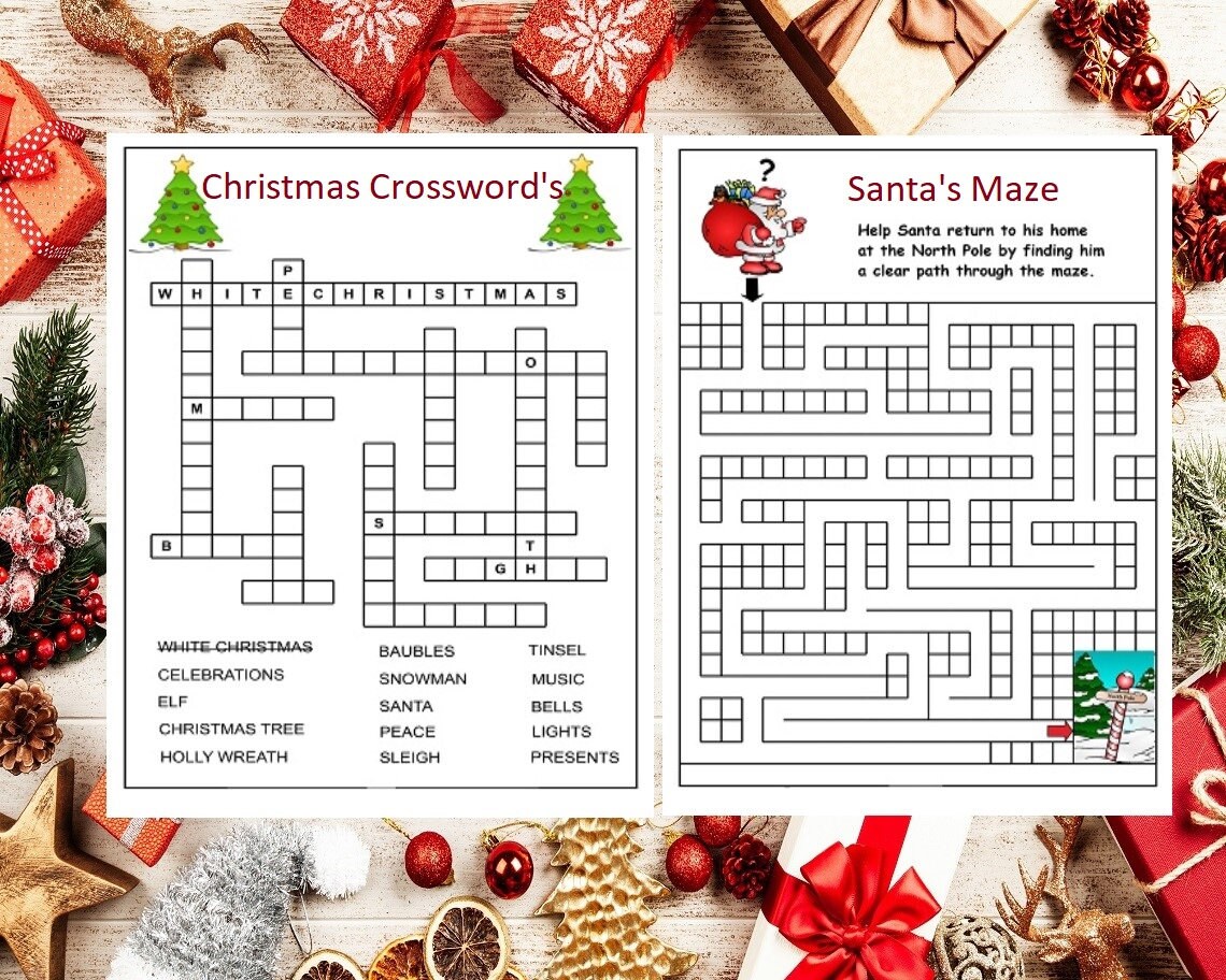 7 Christmas Printable Games for Kids Party Games for Adults | Etsy