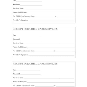Childcare Receipts for Parents Taxes - Daycare Receipts for Parents ...