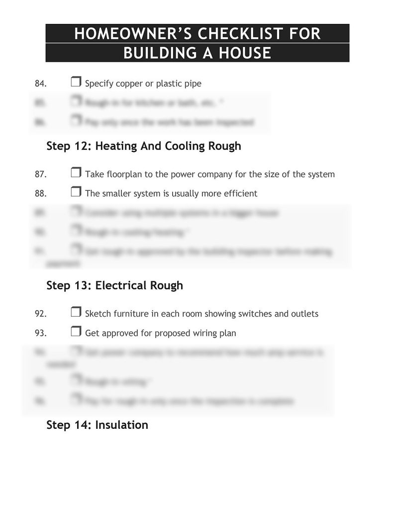 All-in-one New Home Construction Checklist - Building Planner and ...