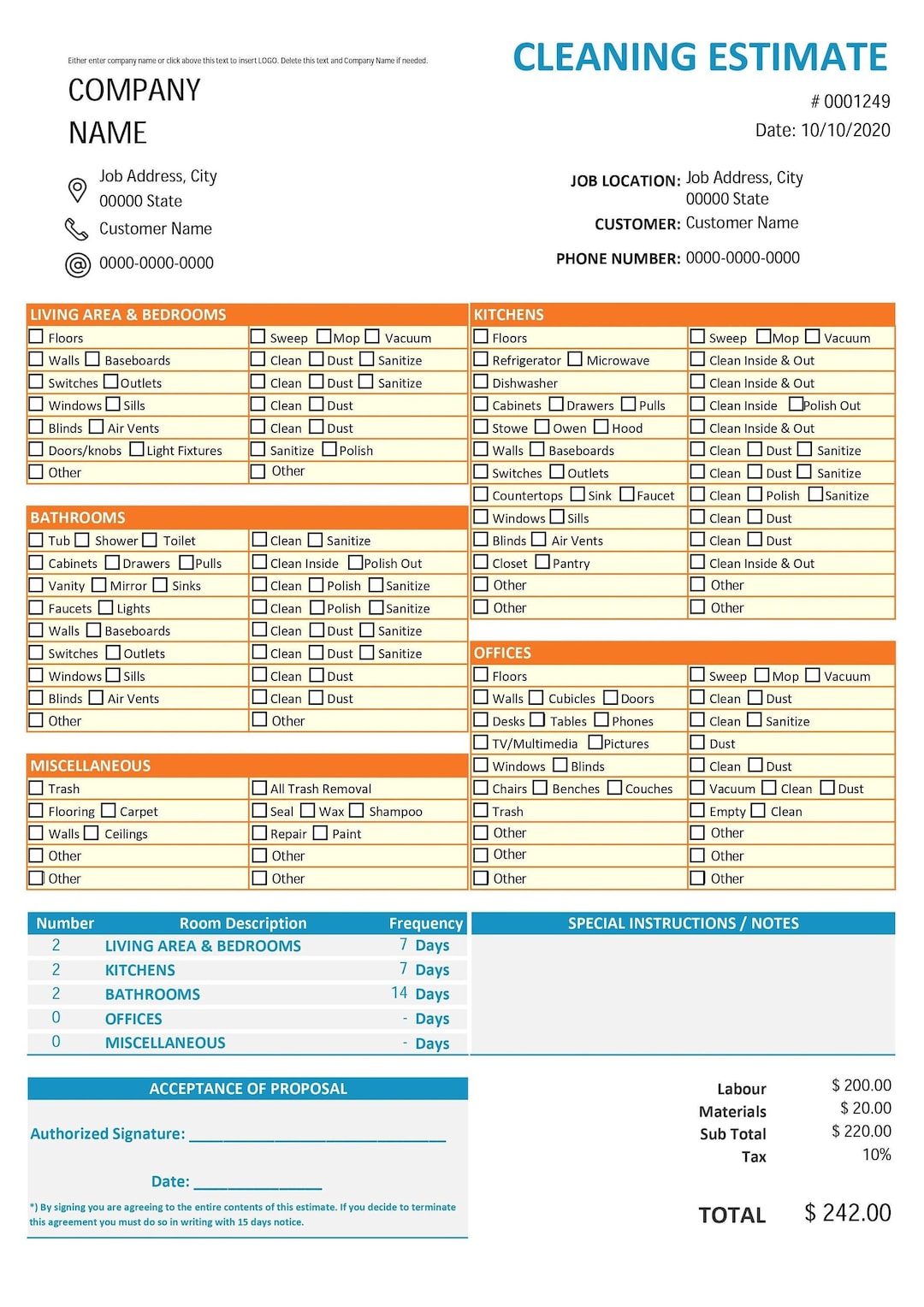 Residential Cleaning Proposal - Janitor Job Proposal - Commercial ...