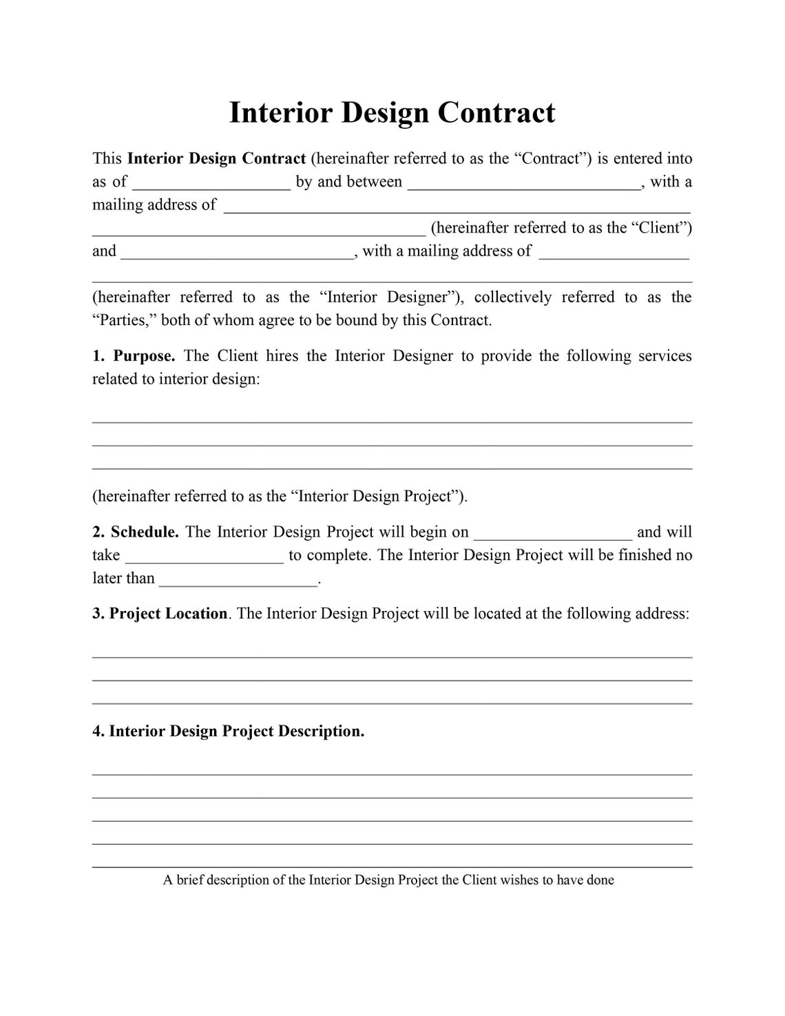 Interior Design Contract Interior Design Agreement Template - Etsy