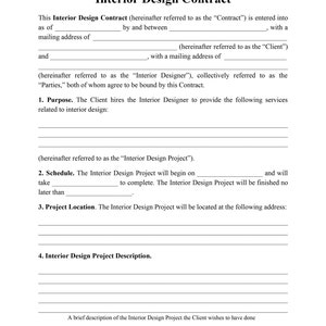 Interior Design Contract - Interior Design Agreement Template - Word ...