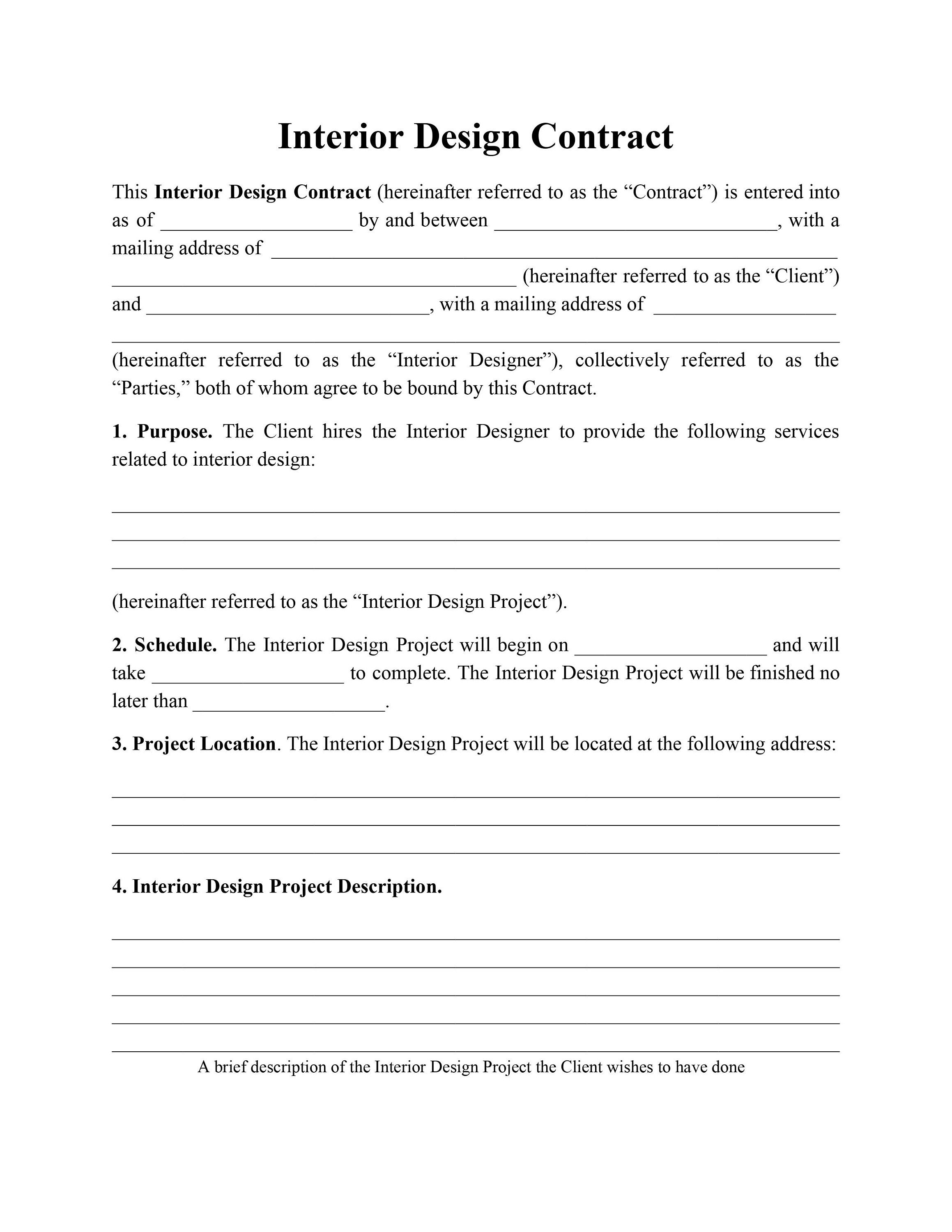 Interior Design Contract Interior Design Agreement Template - Etsy Canada