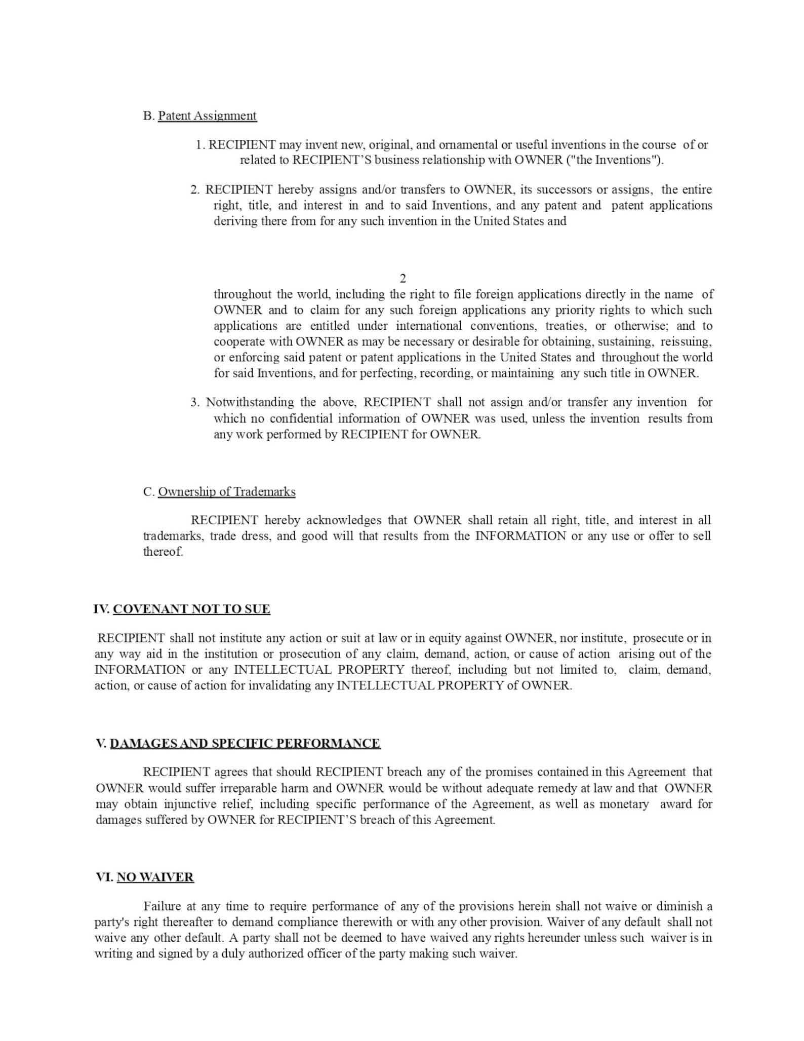 Non Disclosure Agreement Template NDA Forms NDA Template Fillable PDF ...
